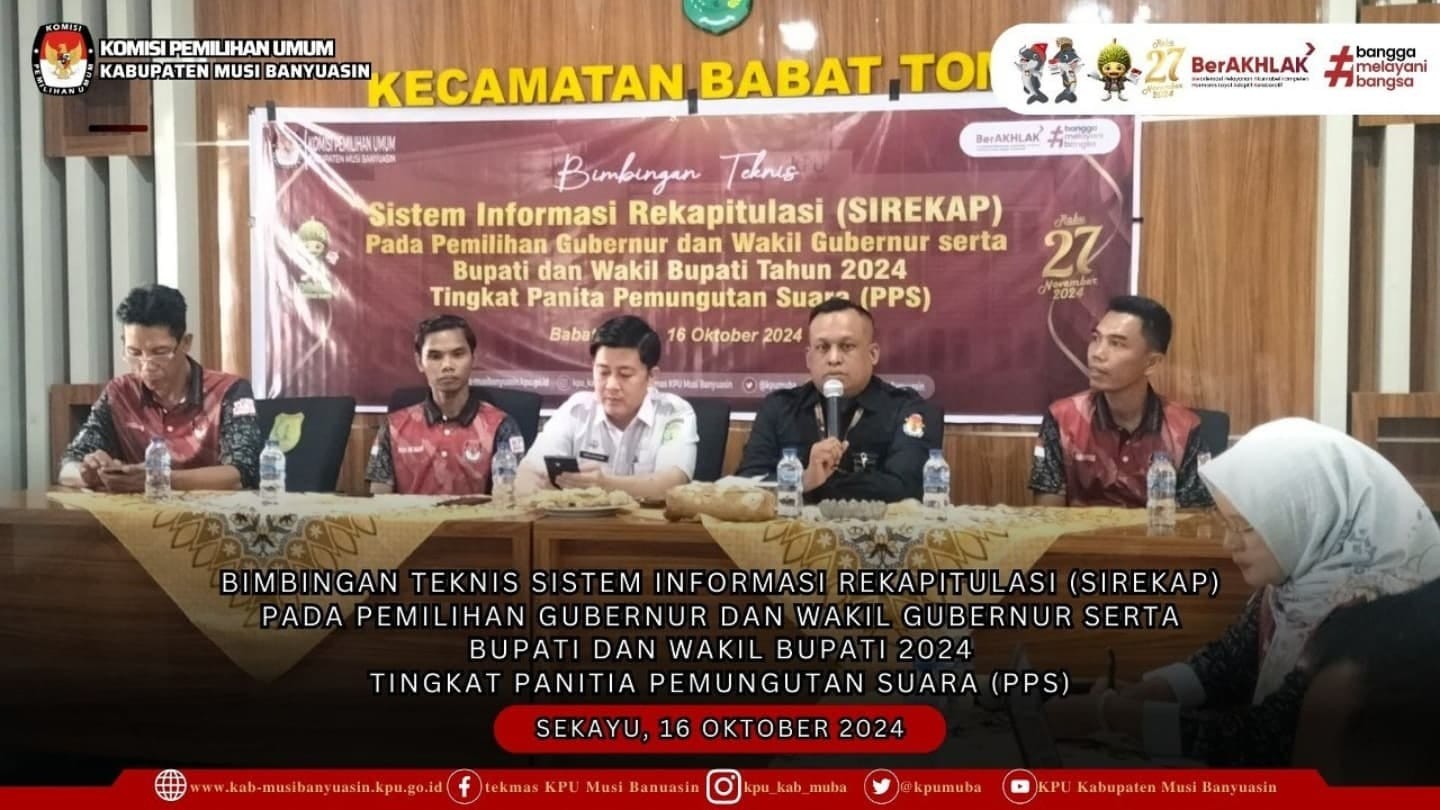 KPU KAB-MUSIBANYUASIN - Monitoring Bimbingan Teknis Sistem Informasi ...